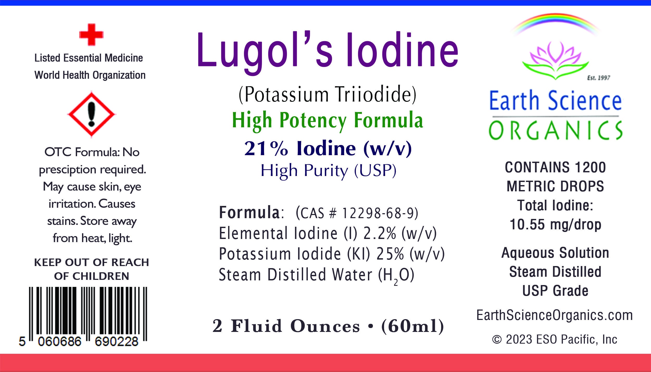 21% Lugol's Iodine Solution: Top Brand High Potency Formula W/dropper ...