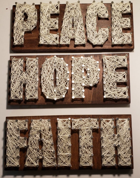 Hope Peace and Faith String Art - Etsy