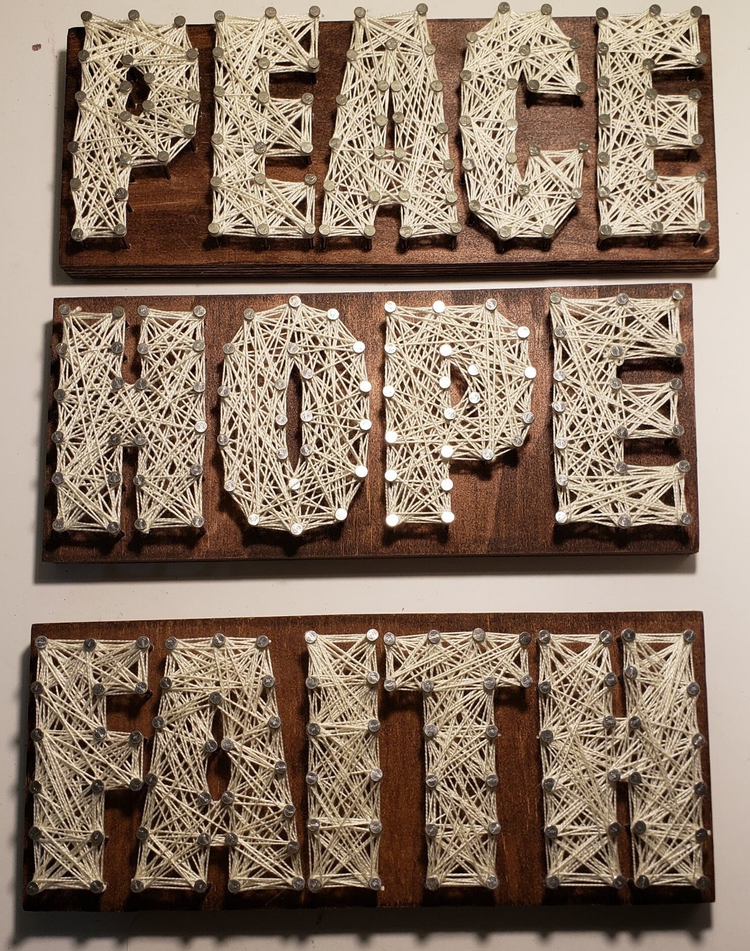 Hope Peace and Faith String Art - Etsy