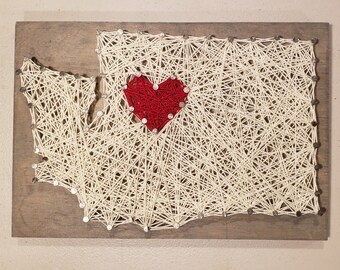 String Art Pattern tutorial Washington State With Cascade Mountains ...