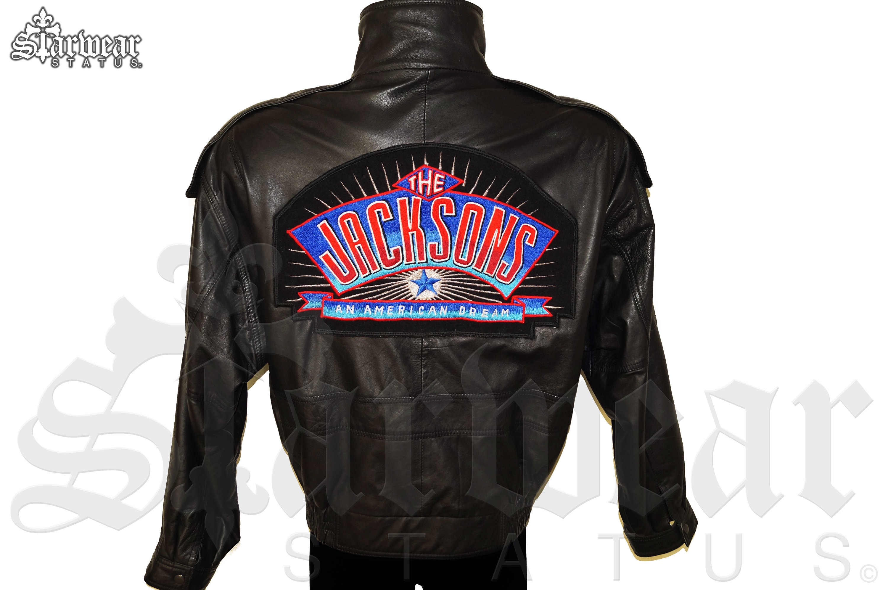 90s Vintage the Jackson 5 AN AMERICAN DREAM 1992 Leather Movie Crew ...