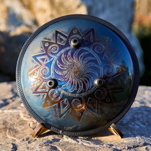 10-inch Steel Tongue Drum, Tank Drum Om Mandala for Meditation, Yoga ...