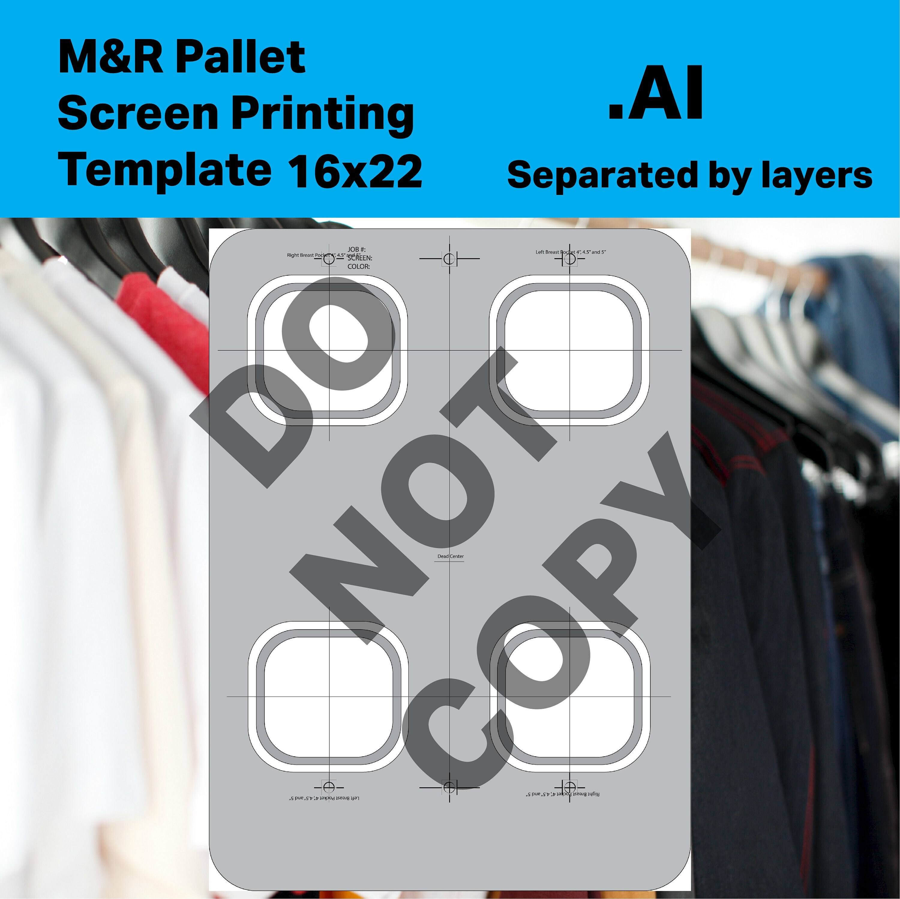M&R Pallet Template for Screen Printing, AI Format - Etsy