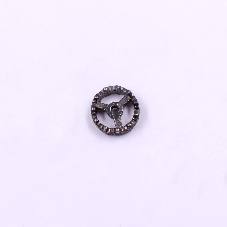 1pc 12mm Size Handmade Rosecut Pave Diamond Rondelle Bead: 925 Sterling ...