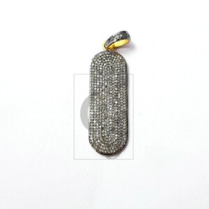Beautiful Rosecut Pave Diamond Pendant 925 Sterling Silver Handmade ...
