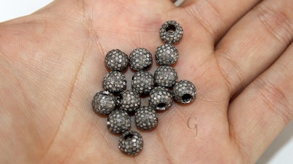 Pave Diamond Ball Bead / Spacers Design Pave Diamond 925 - Etsy