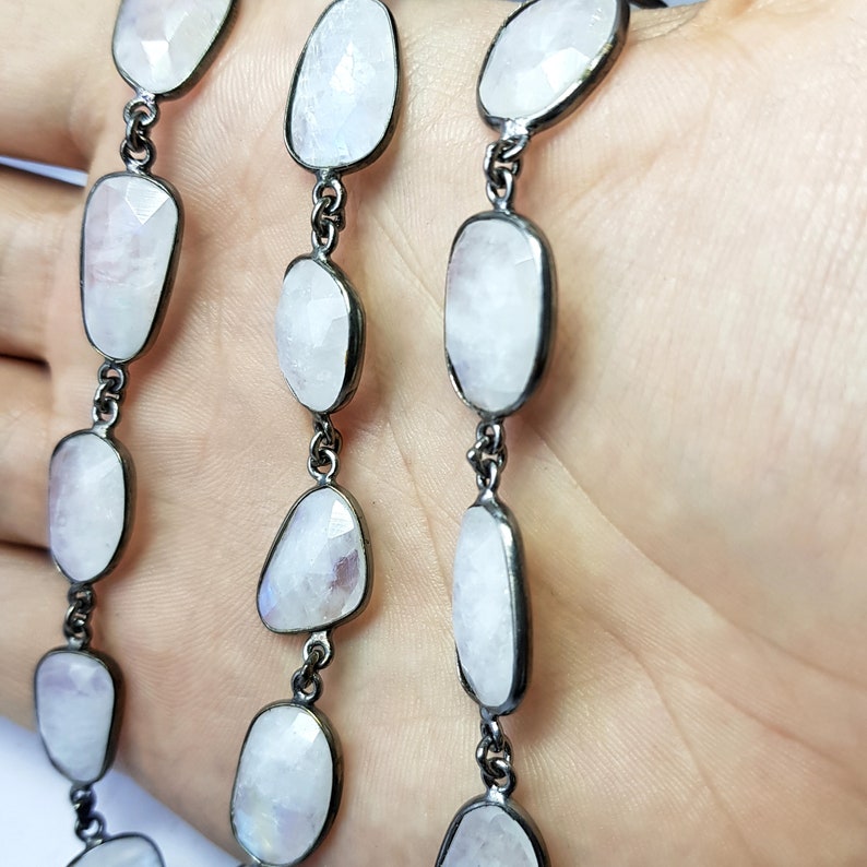 White Rainbow Moonstone Handmade Bezel Settings Moonstone - Etsy