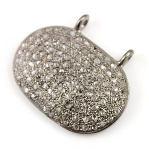 Pave Diamond Rosecut Pendant 925 Sterling Silver Pendant Handmade ...