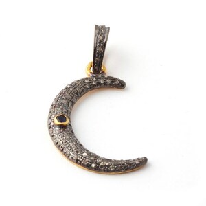 Pave Diamond Rosecut Pendant 925 Sterling Silver Pendant Handmade ...