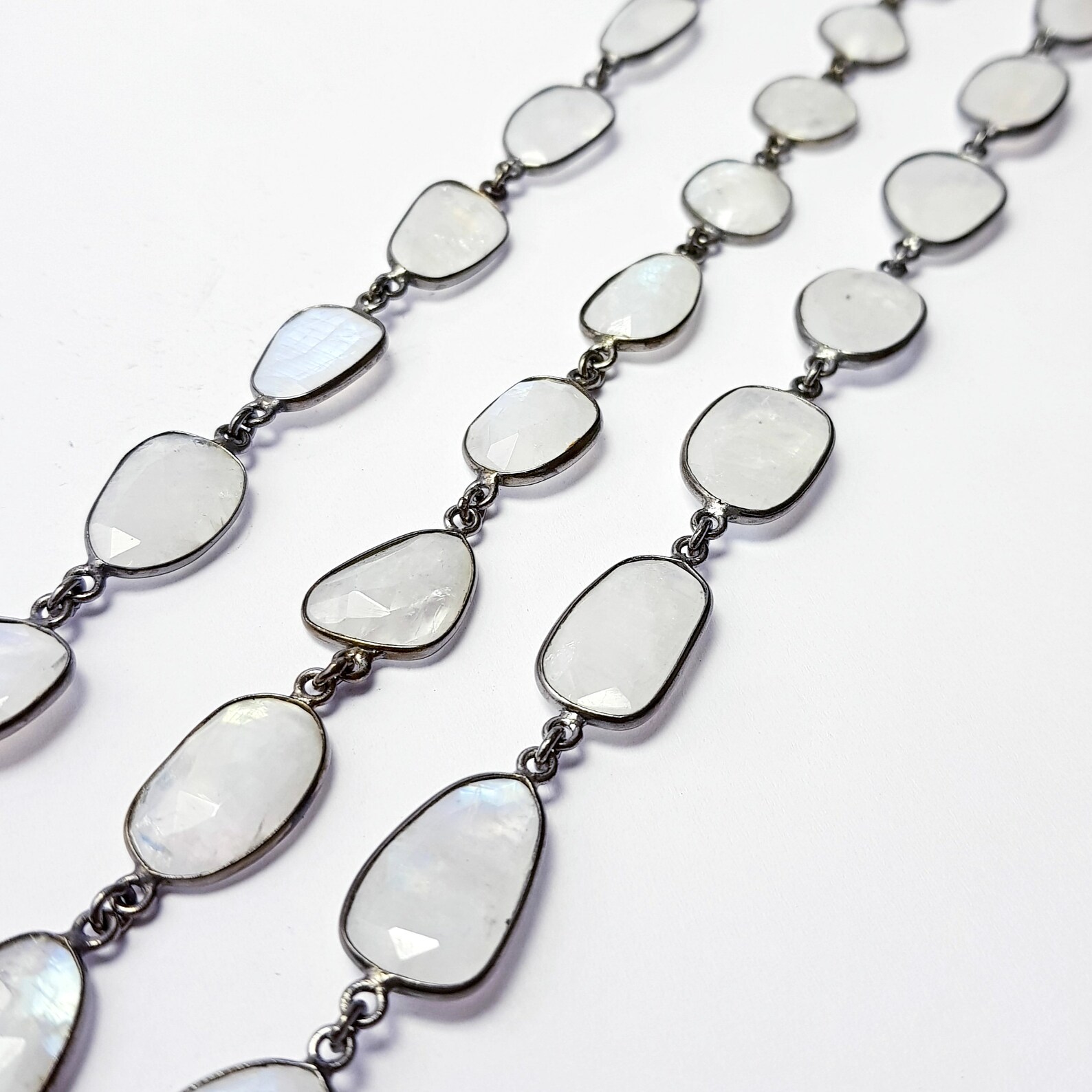 White Rainbow Moonstone Handmade Bezel Settings Moonstone - Etsy