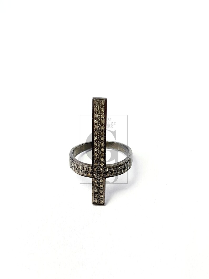 Beautiful Cross Design Pave Diamond Ring Rosecut Pave Diamond - Etsy