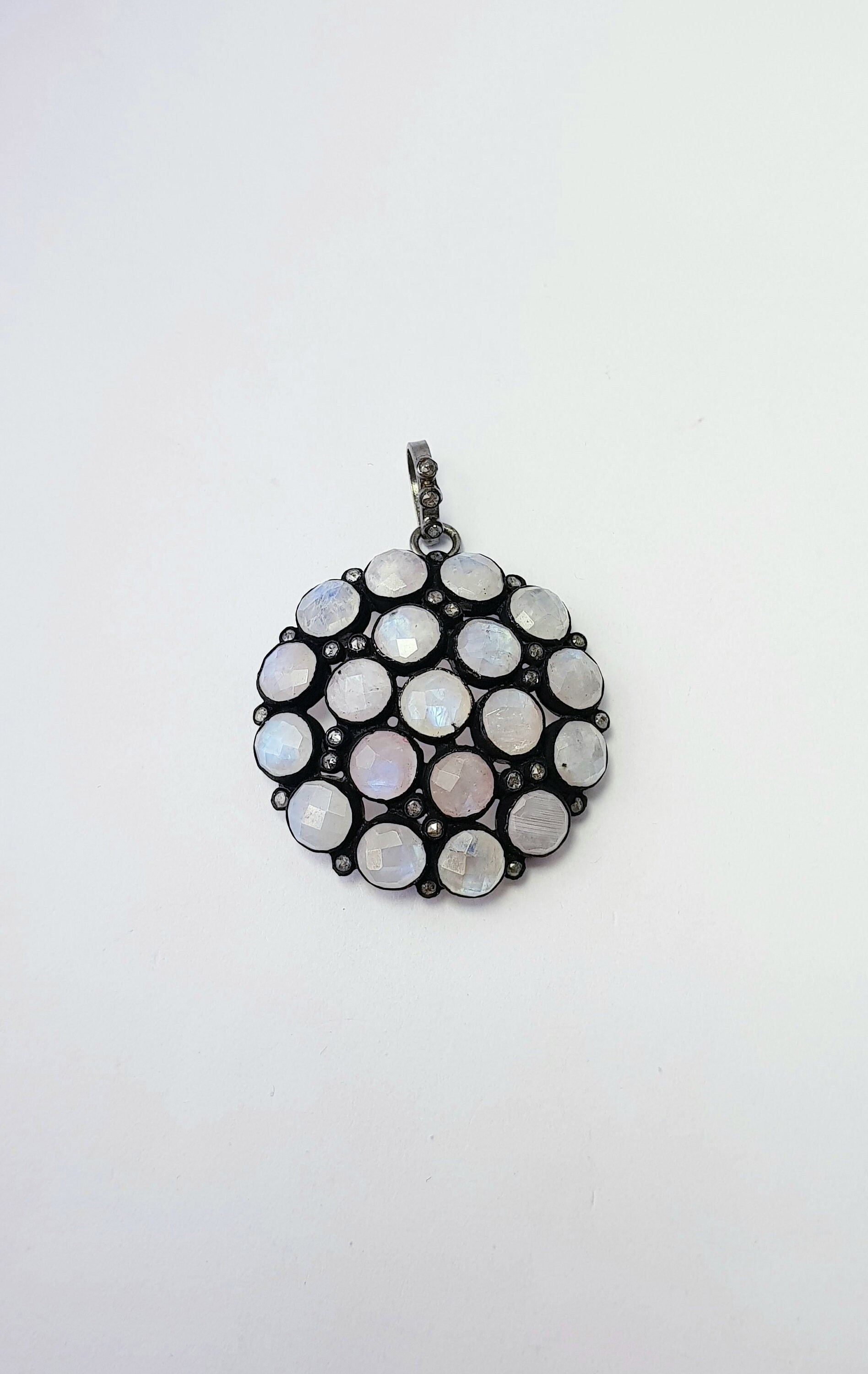 Very Beautiful Rainbow Moon Stone Designer Rosecut Pave - Etsy