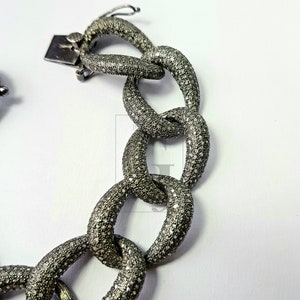 Very Beautiful Link Chain Pave Diamond Designer Bracelet Handmade ...