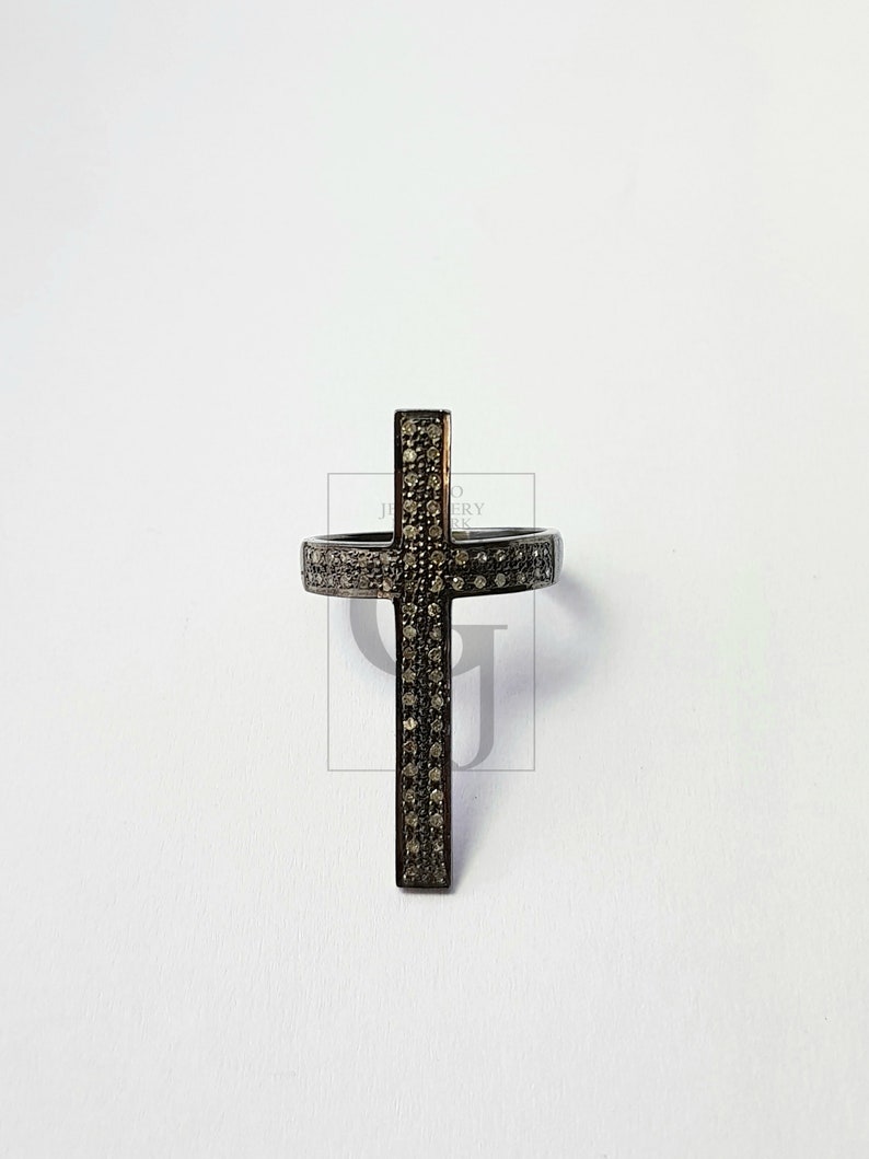 Beautiful Cross Design Pave Diamond Ring Rosecut Pave Diamond - Etsy