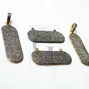 Beautiful Rosecut Pave Diamond Pendant 925 Sterling Silver Handmade ...