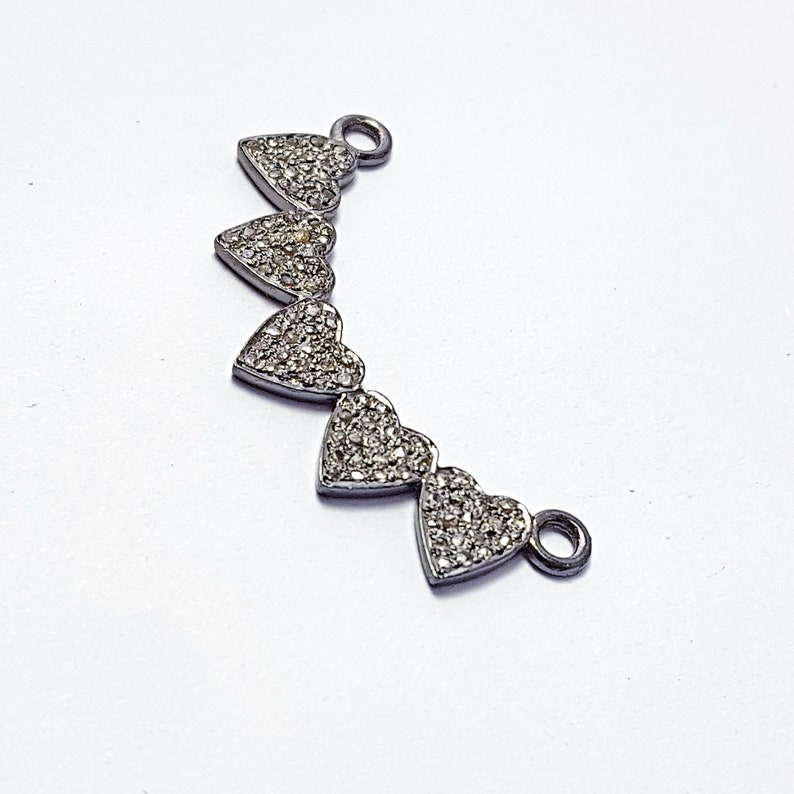 Heart Connecting Design Shaped Charm Connector Pave Diamond - Etsy