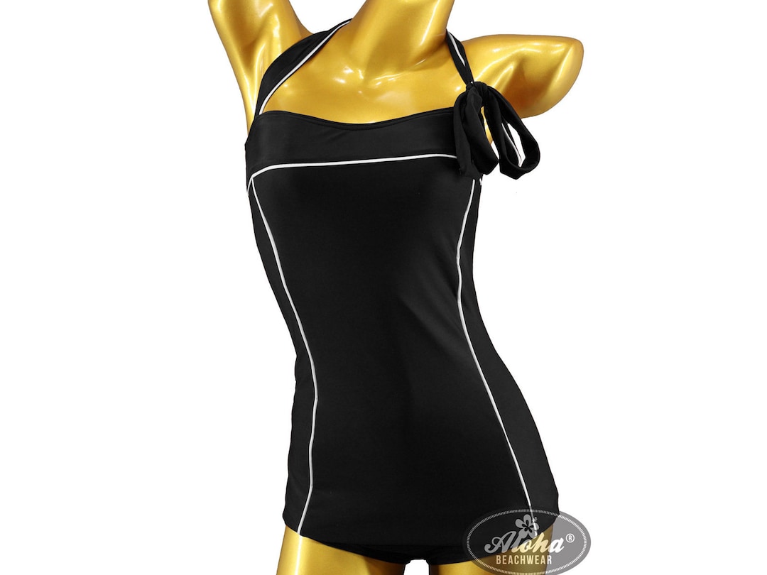 Fifties Vintage Swimsuit Halterneck Swimsuit Bathing Suit One-piece One ...