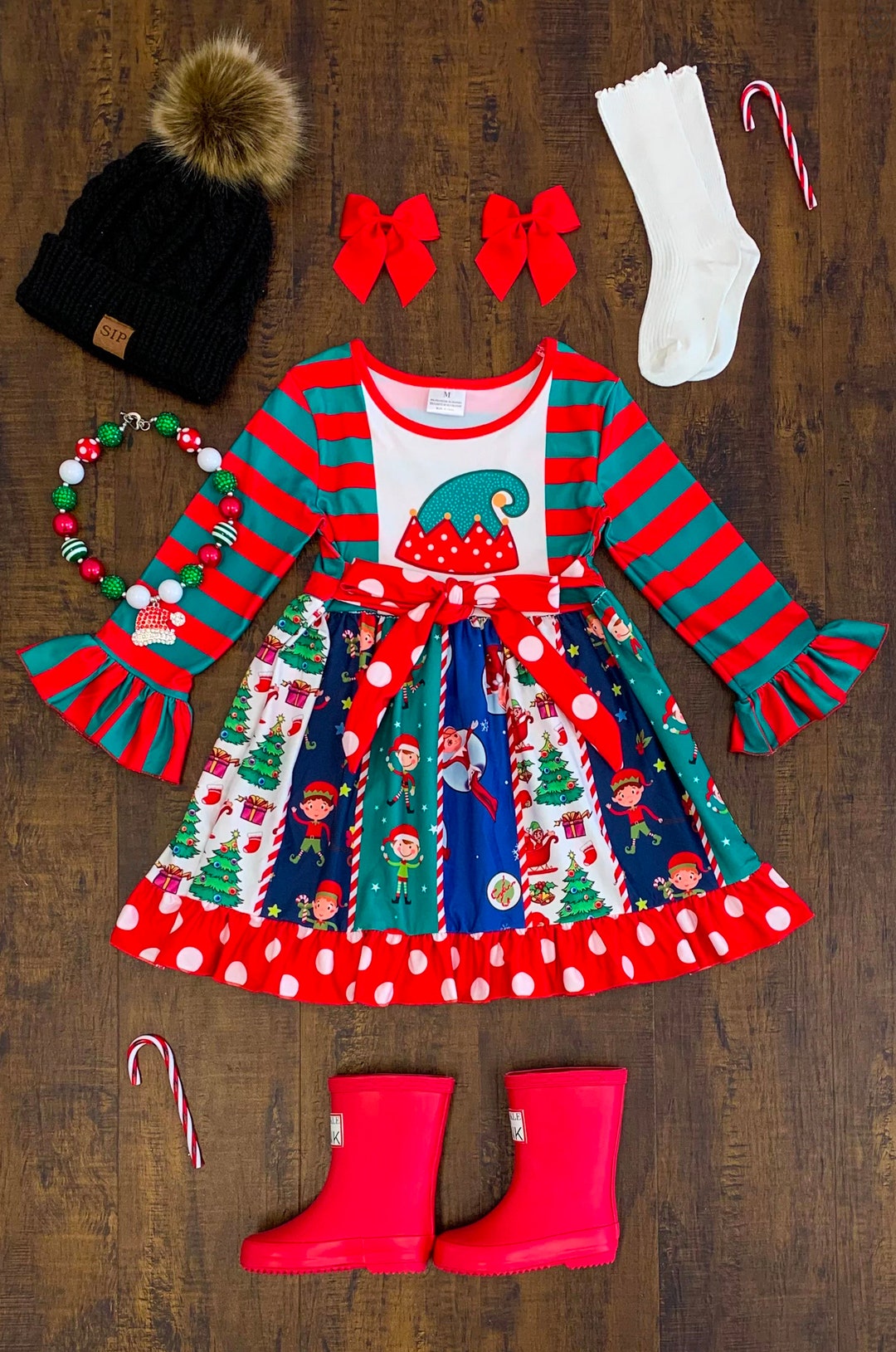 Girls Elf Christmas Dress | Girls Elf Dress | Girls Christmas Dress ...