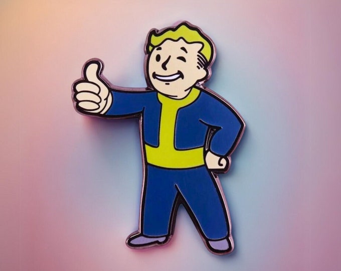 Fallout Vault Boy Enamel Pin, Game Badge Gamer Gift, Pip Boy, Lapel Pin ...