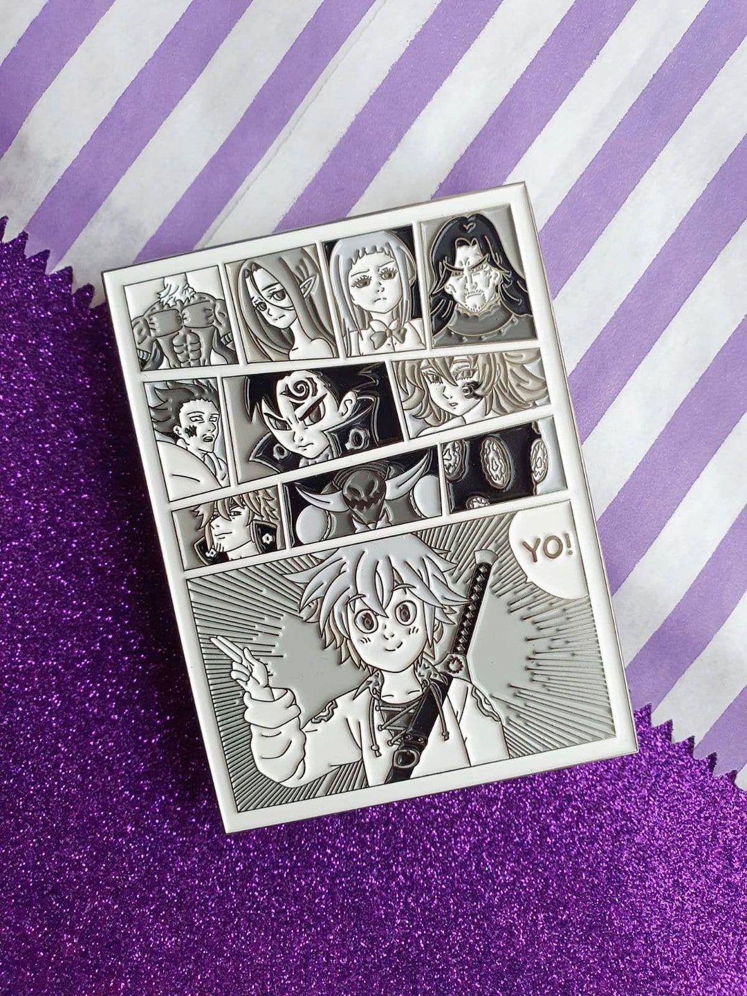 LARGE Seven Deadly Sins Enamel Pin, Ten Commandments Inspired, 7DS SDS ...