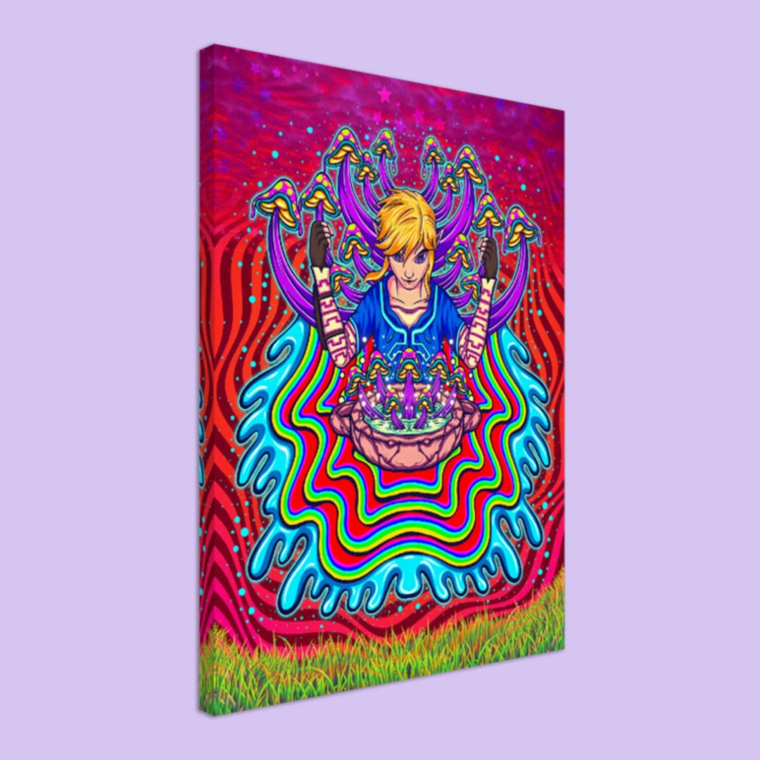Zelda Tears of the Kingdom Canvas Trippy Mushrooms Unisex Link - Etsy