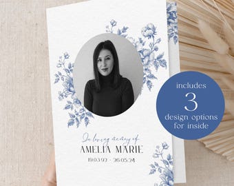 Modern Funeral Program Template Printable Order of Service Celebration ...