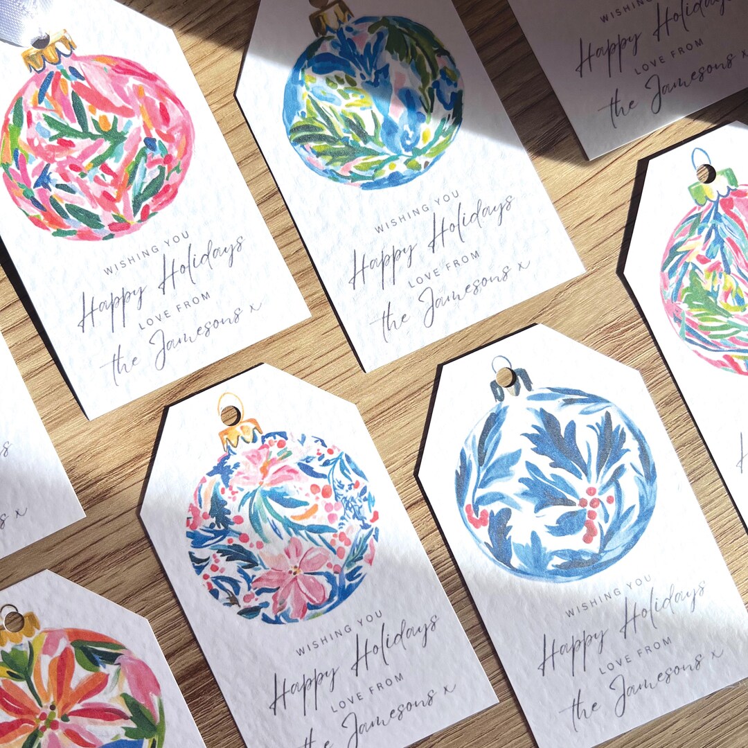 Christmas Gift Tag Template, Bauble Christmas Gift Tags, Holiday Gift ...