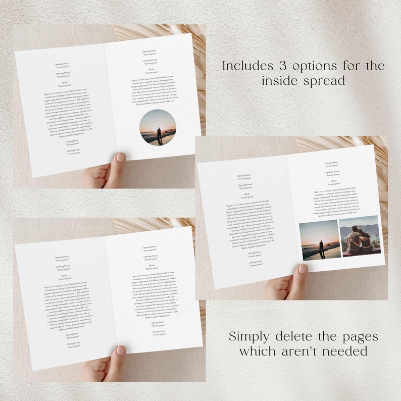 Funeral Order of Service Program Booklet Modern, Template Printable ...