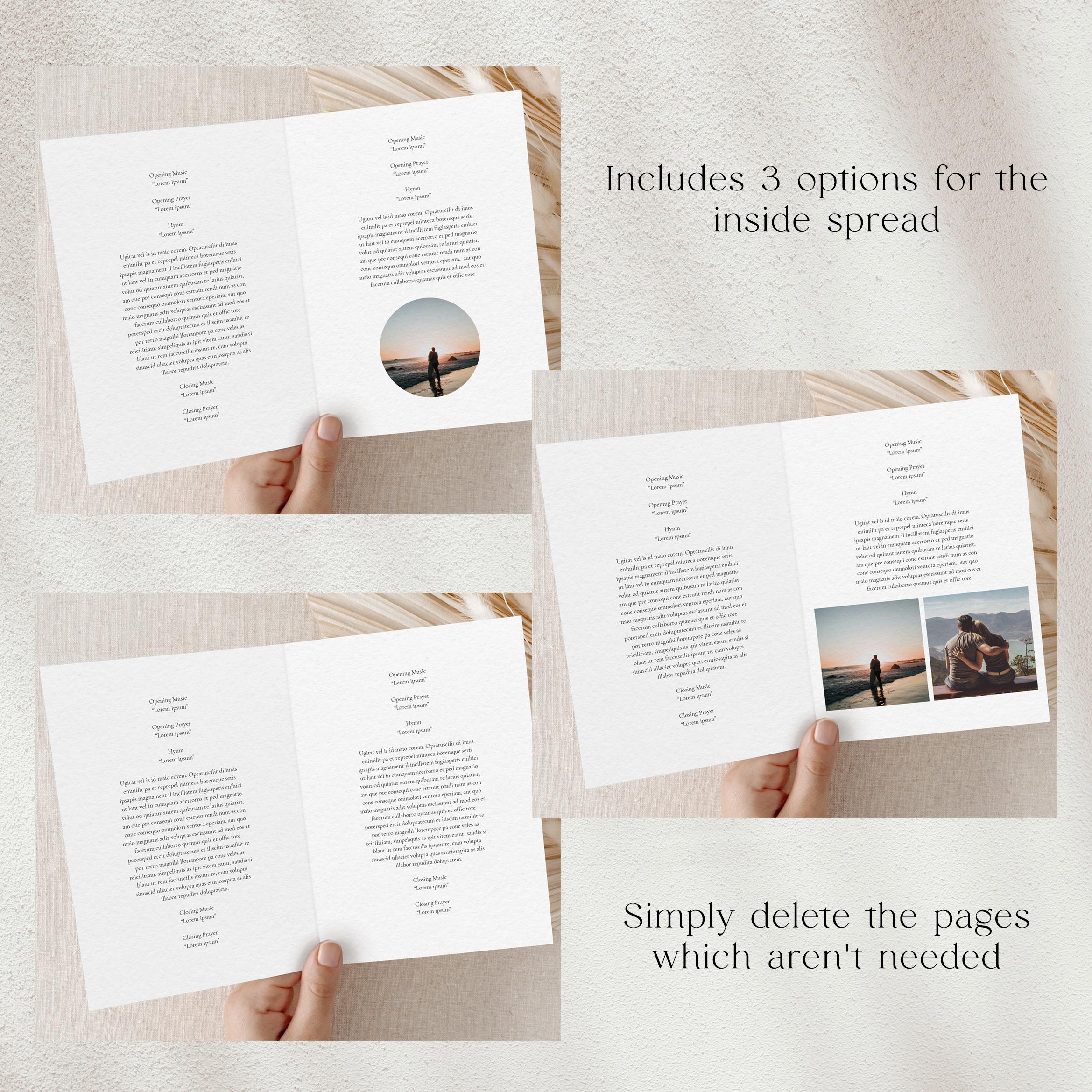 Funeral Order of Service Program Booklet Modern, Template Printable ...