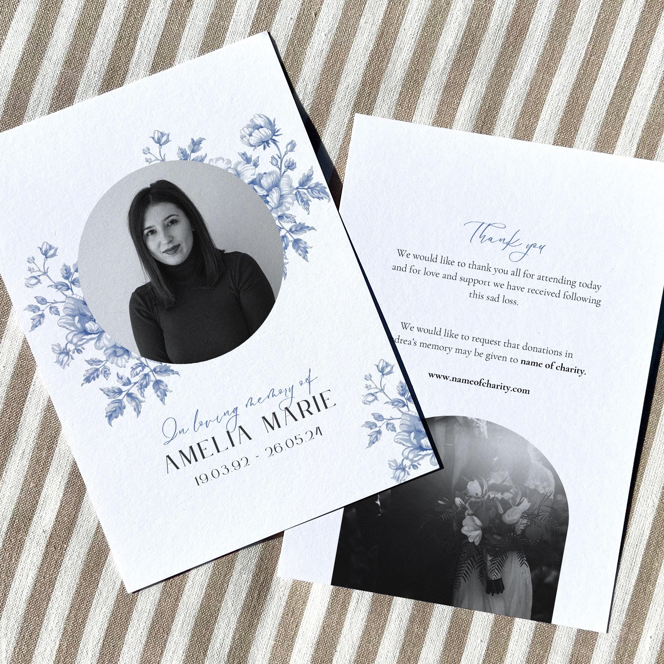 Modern Funeral Program Template Printable Order of Service Celebration ...