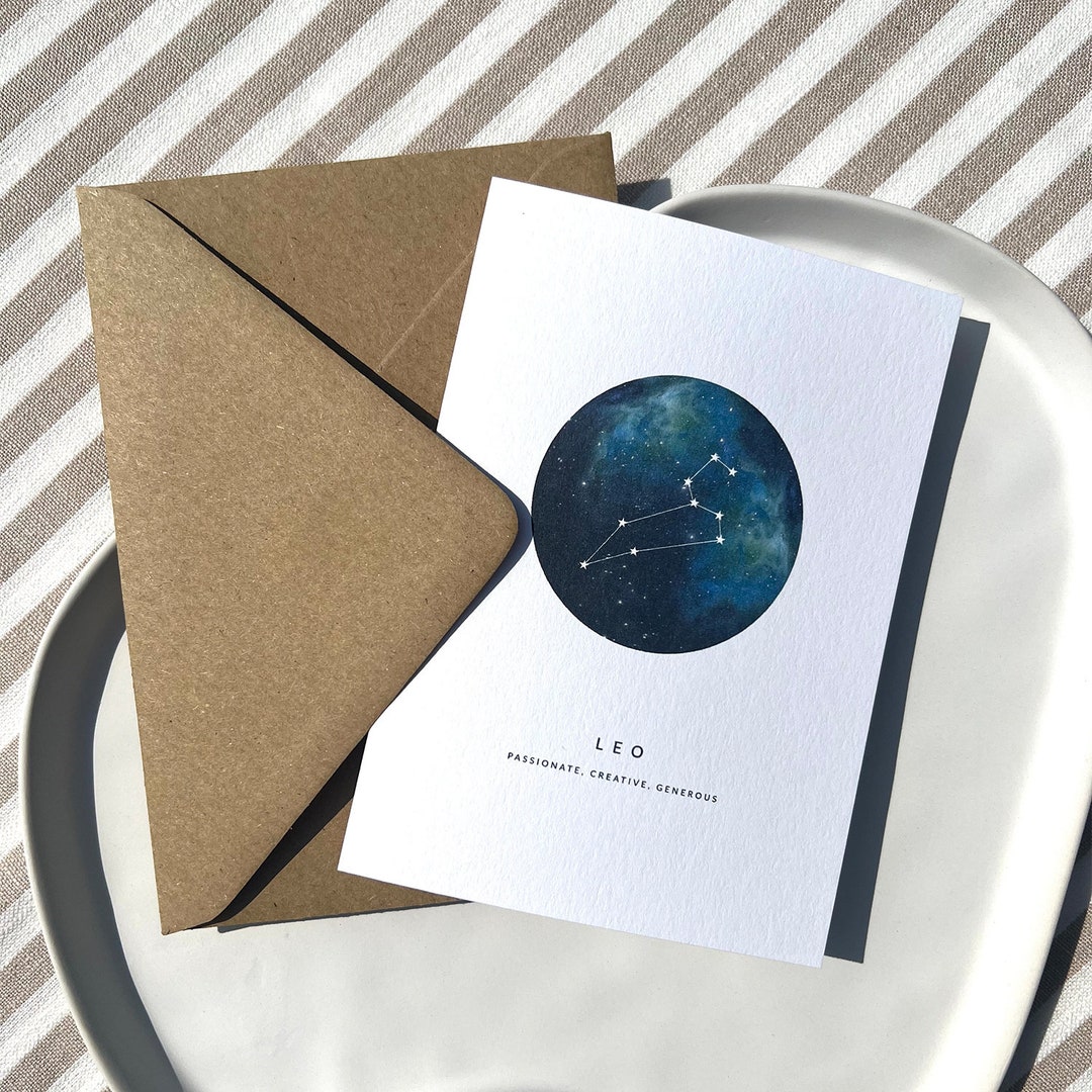 Star Sign Zodiac Card Blank Card Birthday Greetings - Etsy