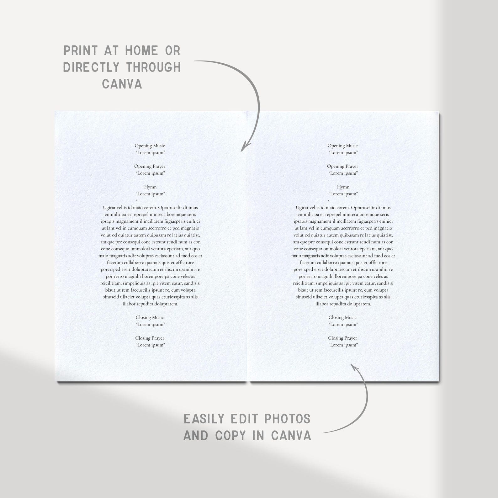 Modern Funeral Program Template Printable Order of Service Celebration ...