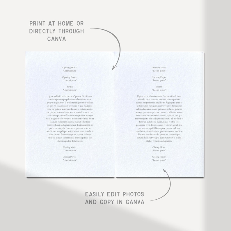 Modern Funeral Program Template Printable Order of Service Celebration ...