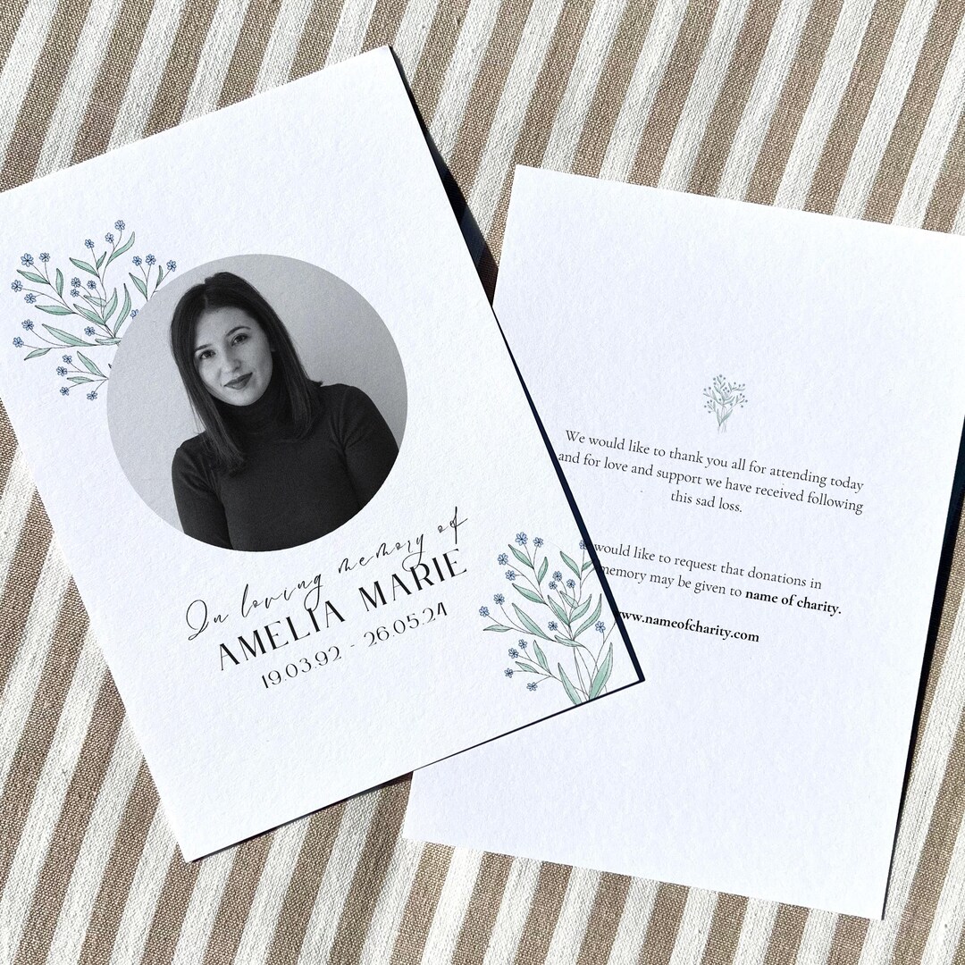 Modern Funeral Program Template Printable Order of Service Celebration of Life Funeral Memorial ...