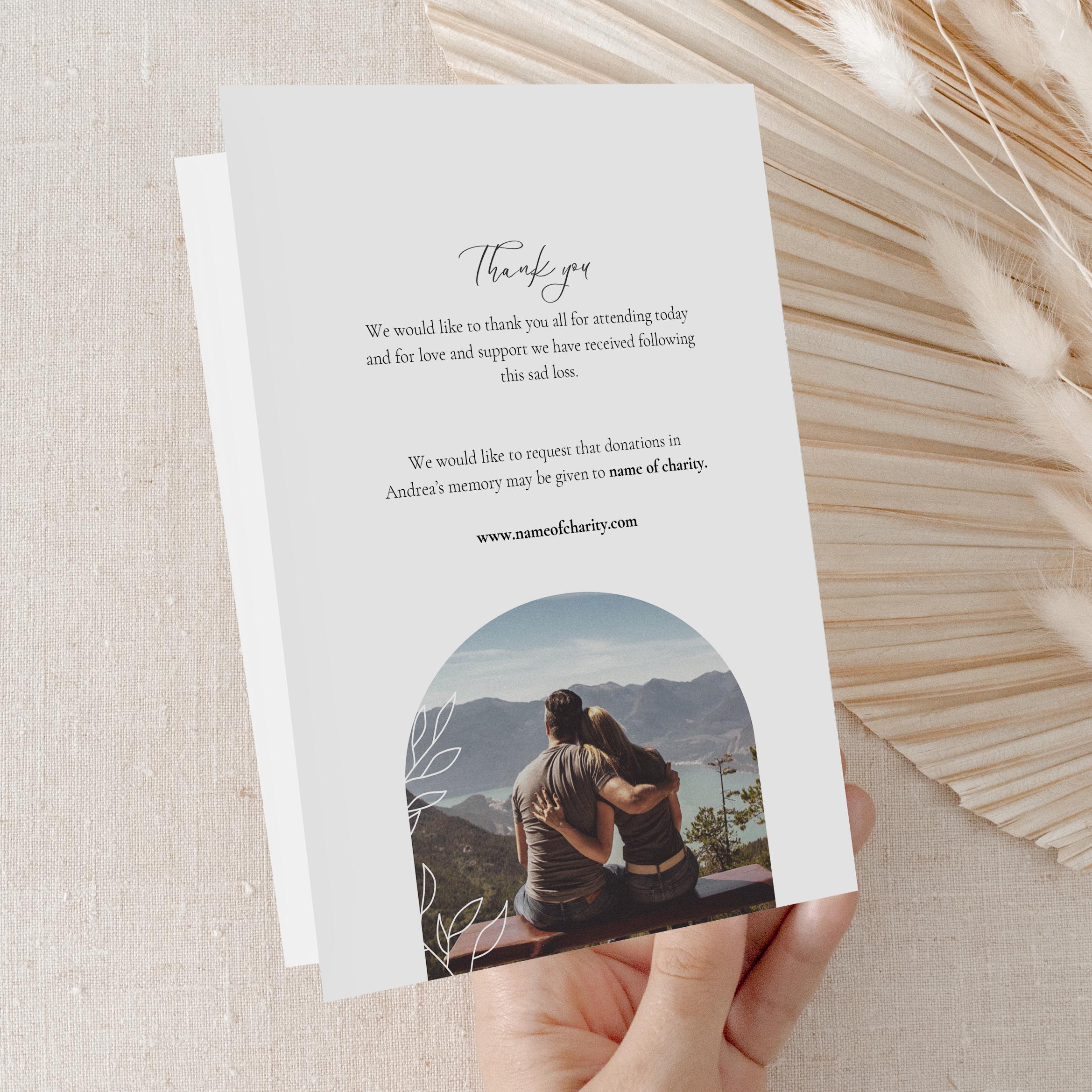 Funeral Order of Service Program Booklet Modern, Template Printable ...