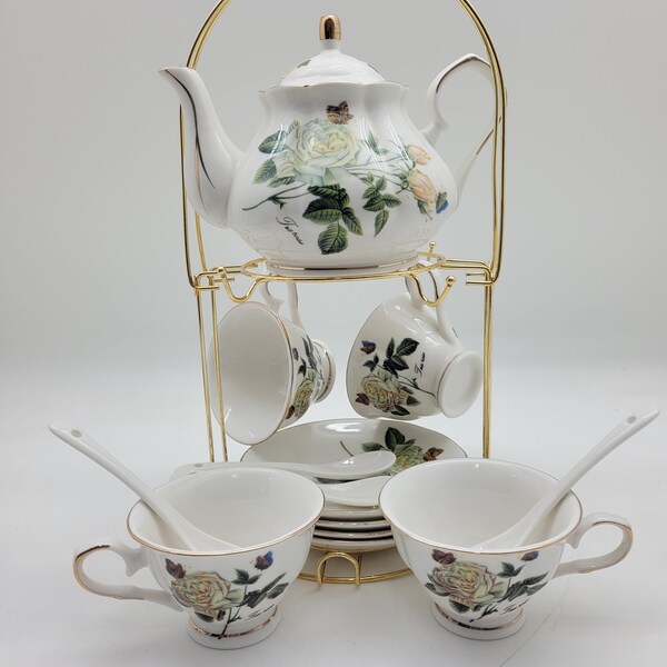 Rose Tea Set - Etsy
