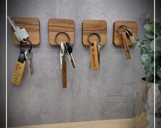 Personalized Natural Wooden Family Big Key Box, Hanging Key Box, Key ...