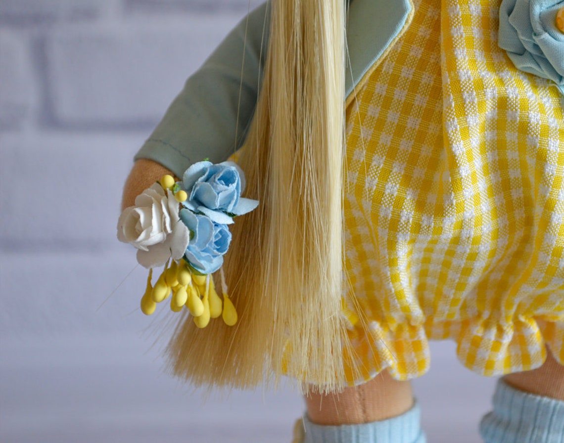 Handmade Doll Blue Doll Art Doll Soft Doll Cloth Doll Gift - Etsy Canada