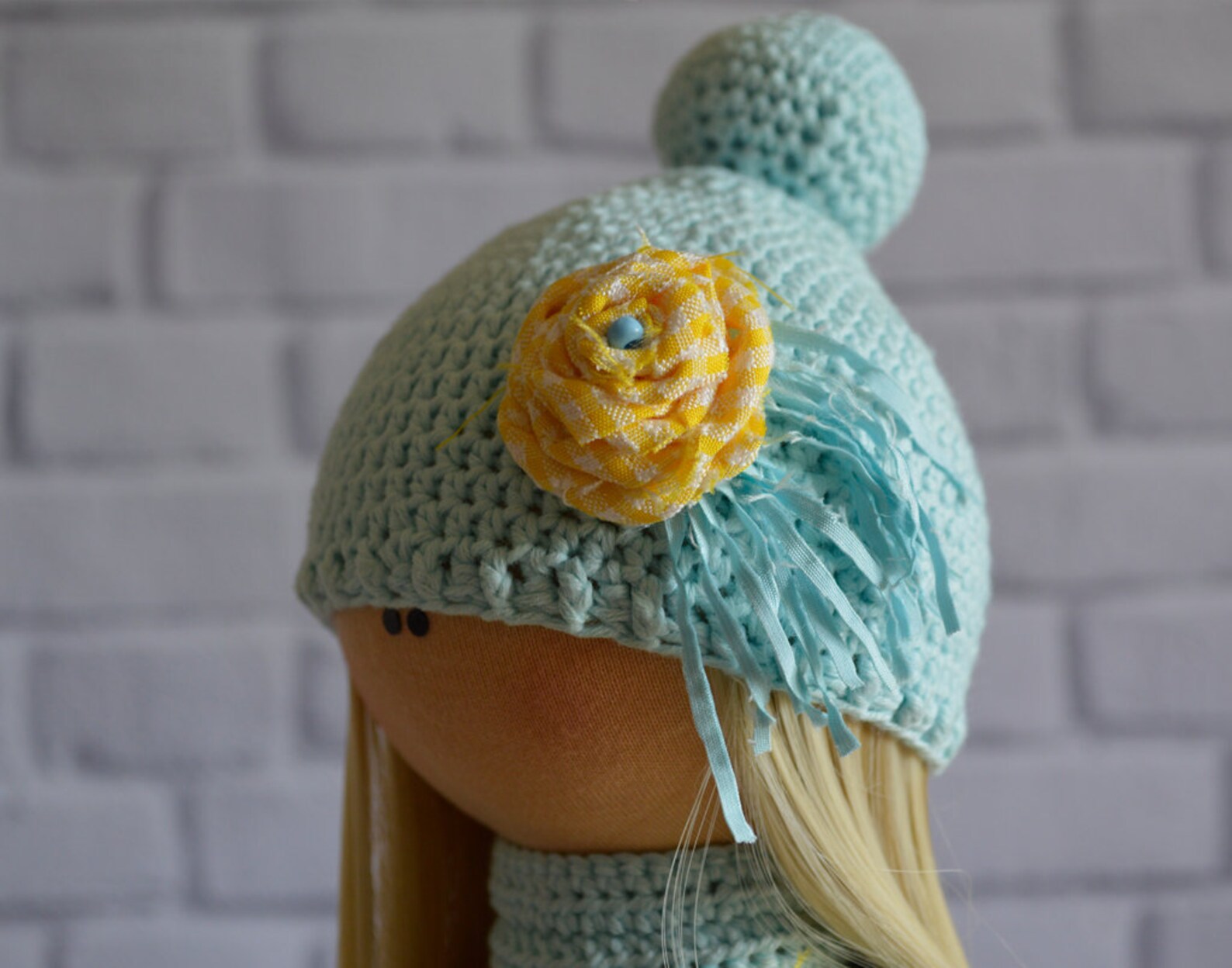 Handmade Doll Blue Doll Art Doll Soft Doll Cloth Doll Gift Textile Doll ...