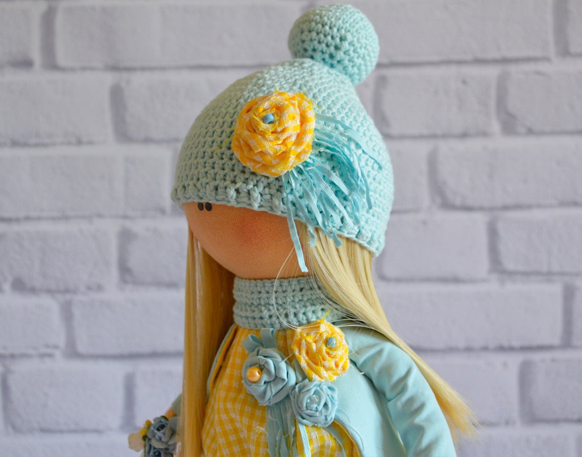 Handmade Doll Blue Doll Art Doll Soft Doll Cloth Doll Gift - Etsy Canada