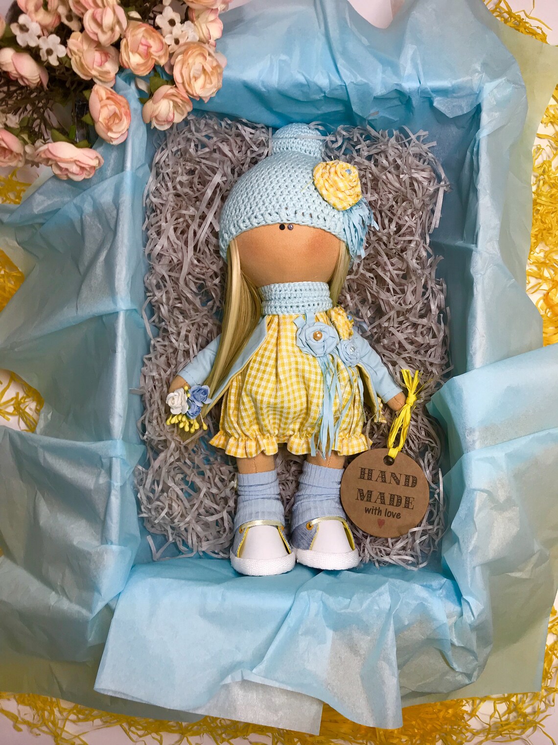 Handmade Doll Blue Doll Art Doll Soft Doll Cloth Doll Gift - Etsy Canada