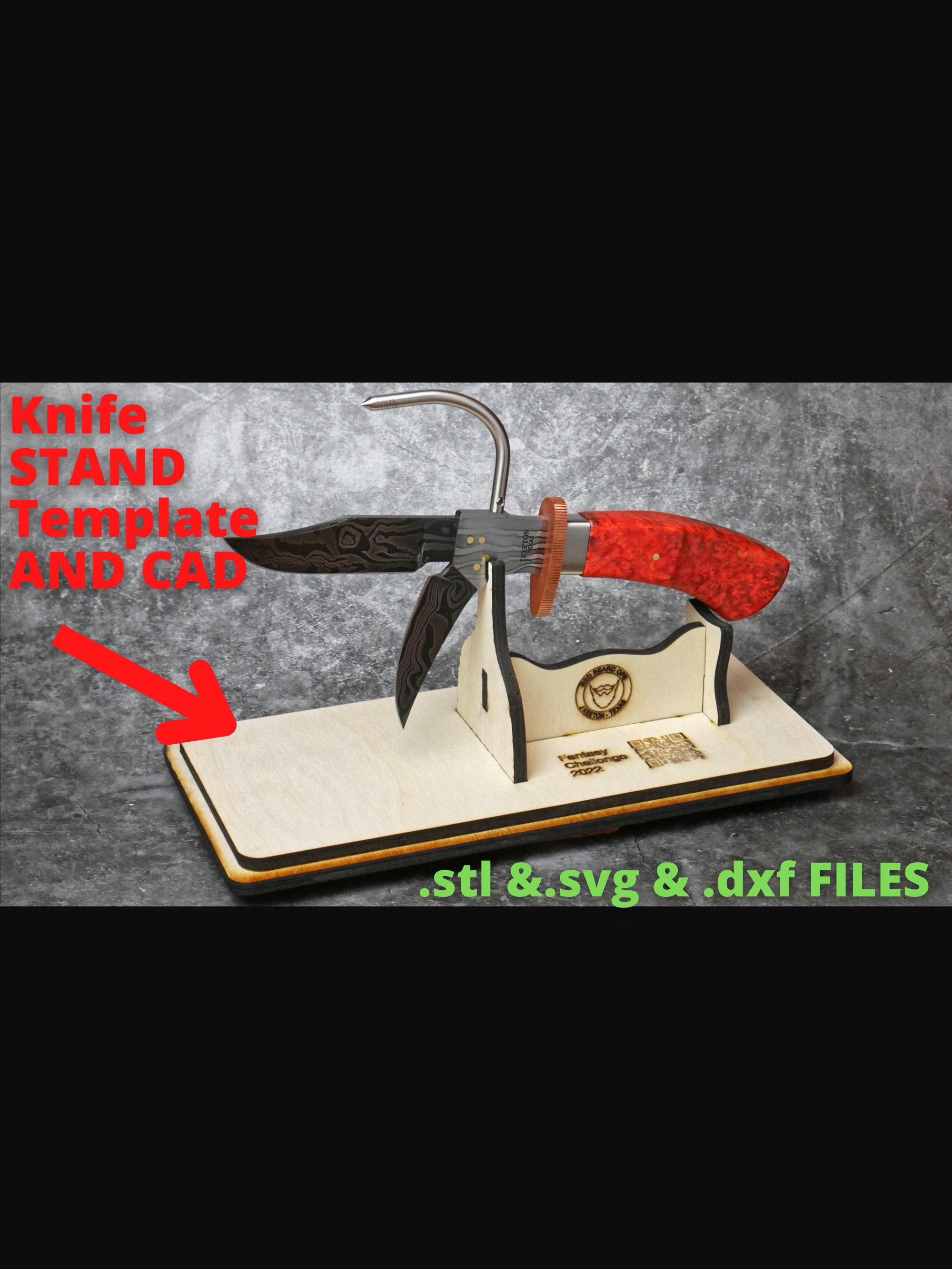 Knife Stand CAD & Laser Cut Files - Downloadable Svg, Stl, Dxf Files ...
