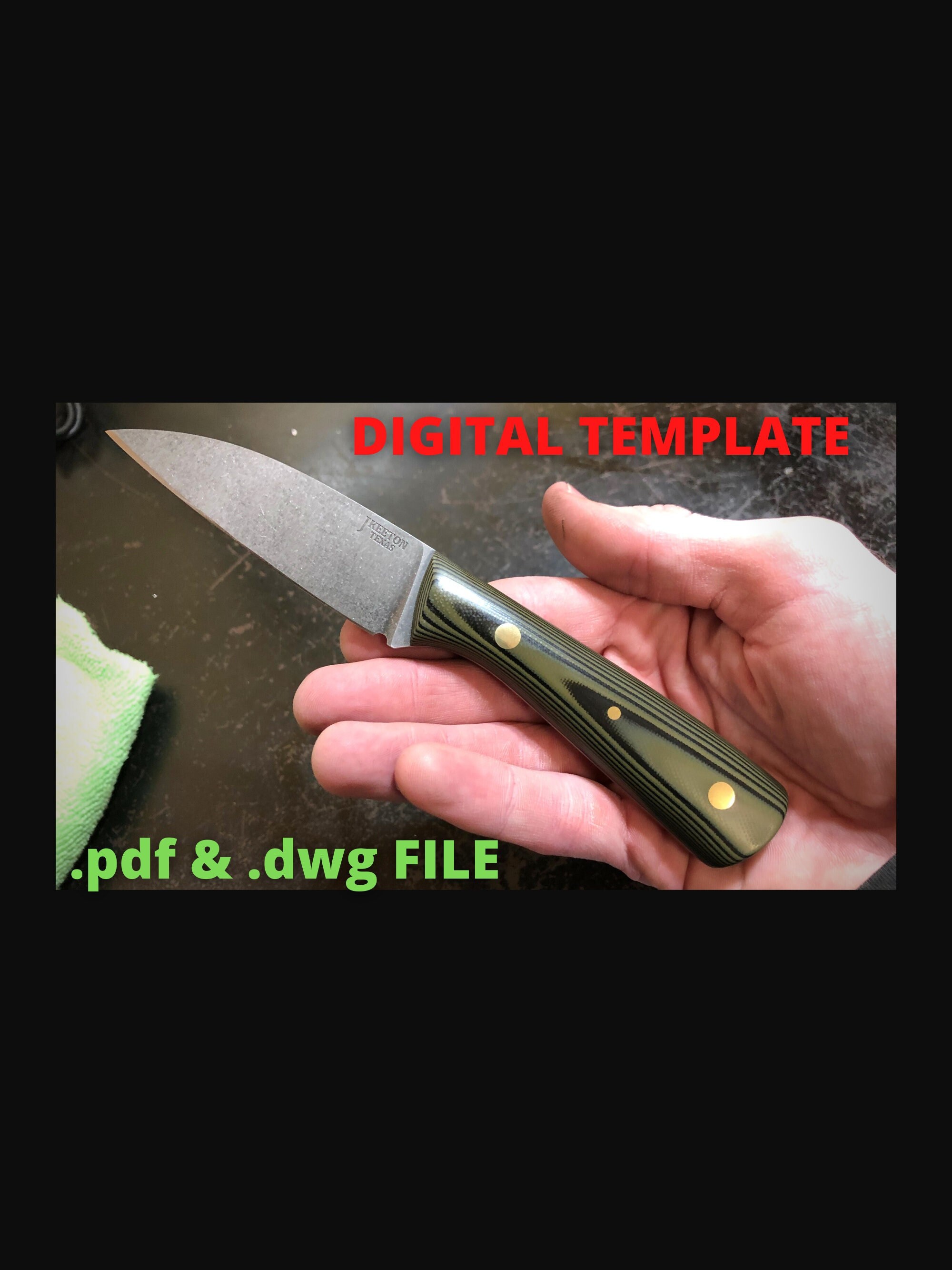 Boat Knife Template - Digital Download (.pdf, .dxf, .dwg CAD File ...