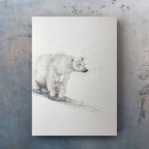Bear Ink Drawing - Etsy UK