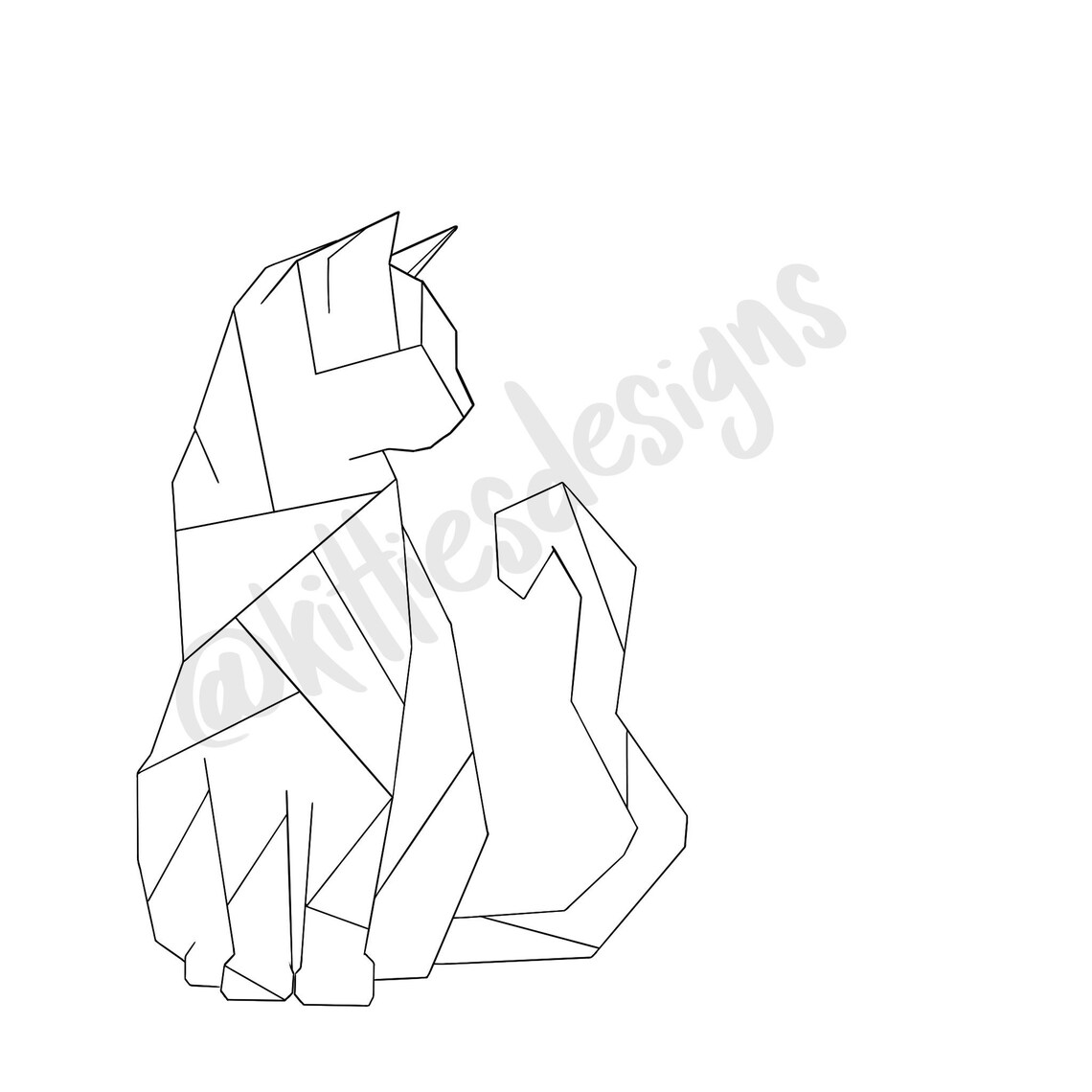 Geometric Cat Geometric Cat Print, Cat Poster, Cat Wall Art, Wall Art ...