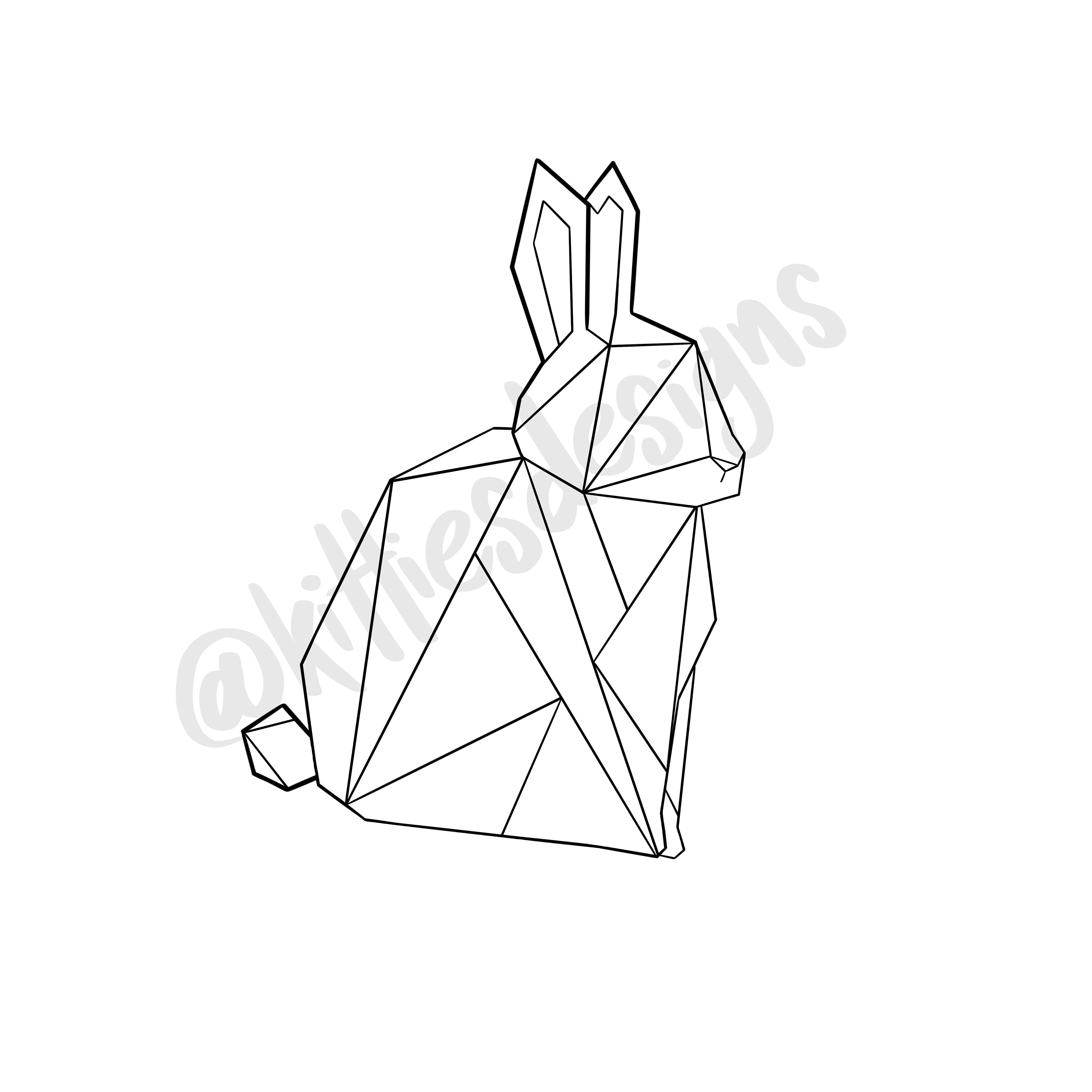 Geometric Rabbit Geometric Rabbit Print, Bunny Poster, Rabbit Wall Art ...