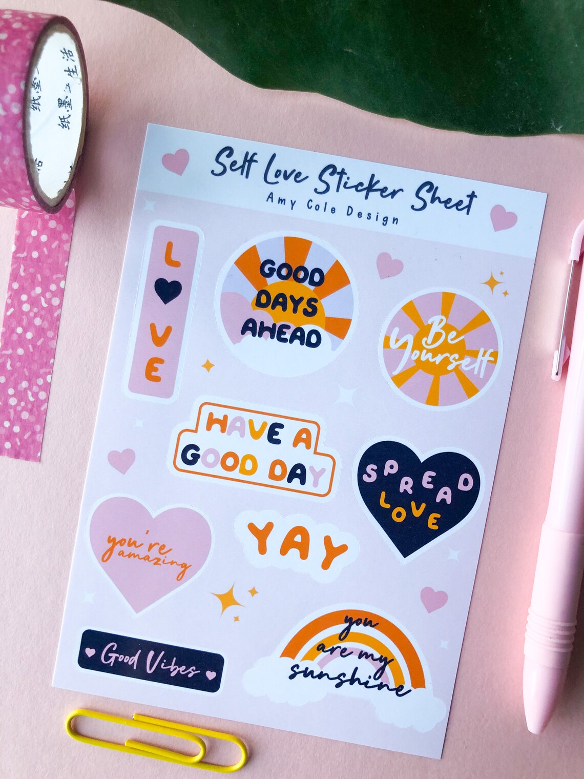 Self Love Sticker Sheet Cute Stickers Sticker Sheet - Etsy UK