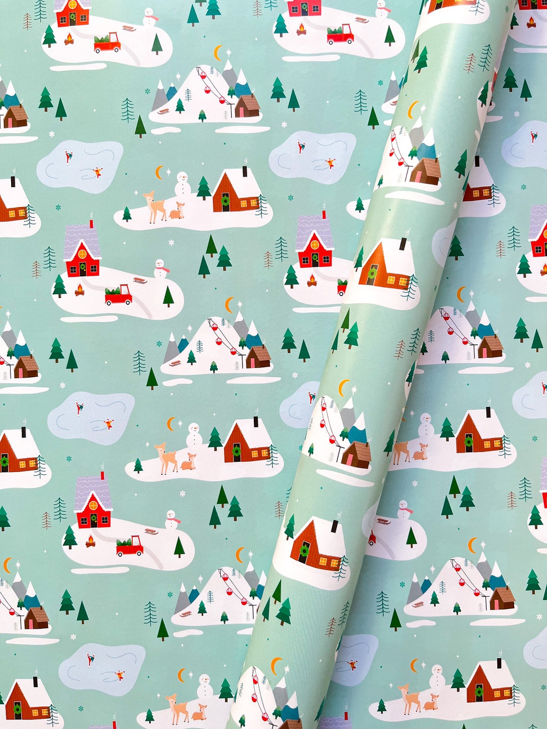 Festive Scenes Christmas Gift Wrap - Etsy