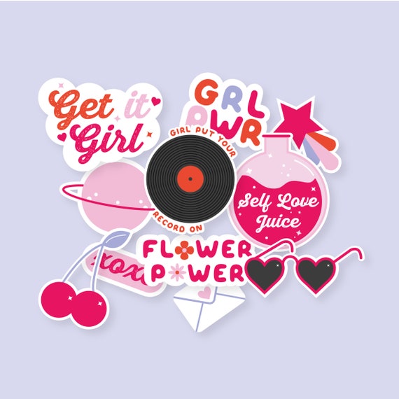 Girl Power Die Cut Stickers Laptop Stickers Cute Stickers - Etsy UK