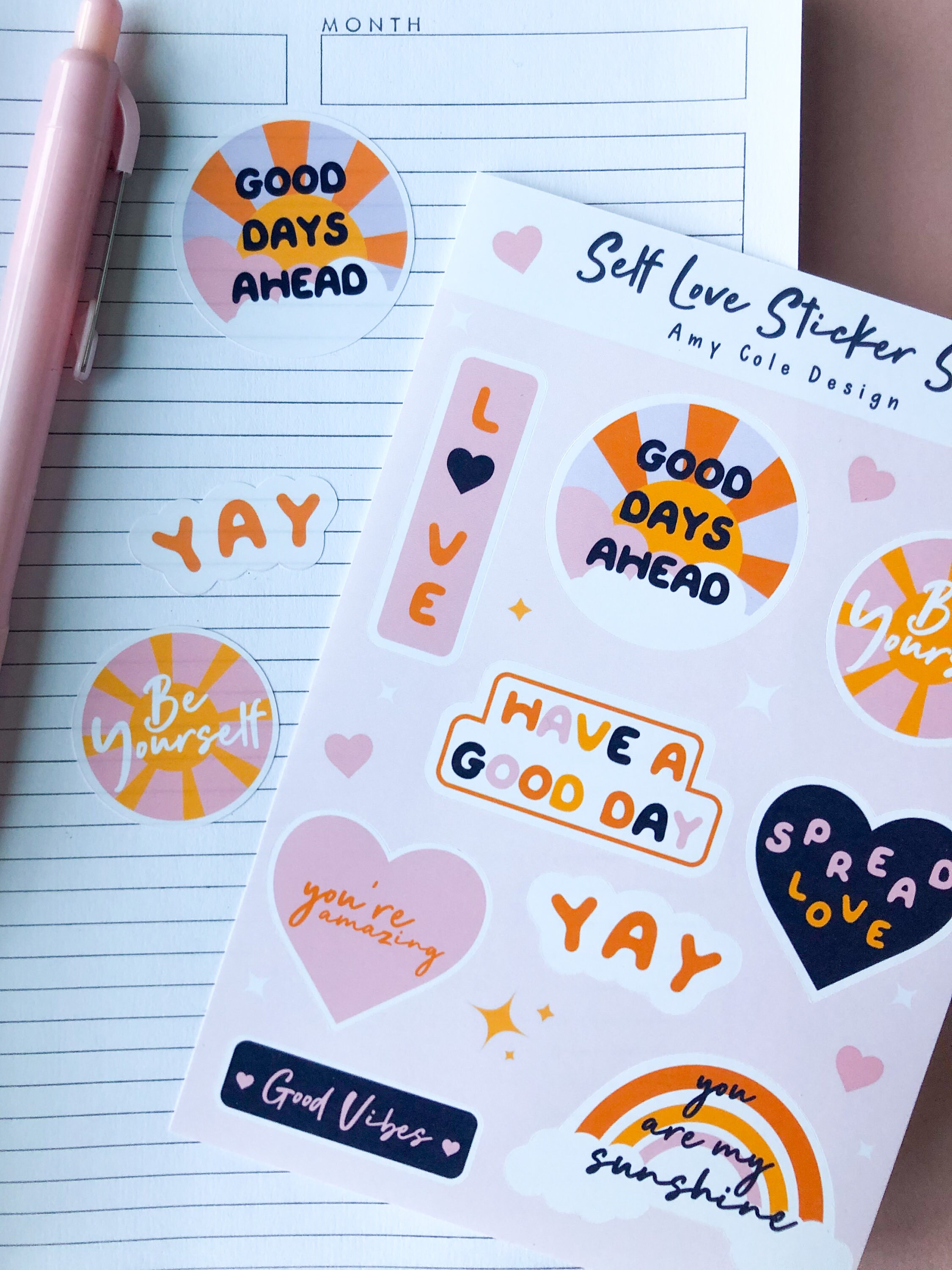Self Love Sticker Sheet Cute Stickers Sticker Sheet - Etsy UK